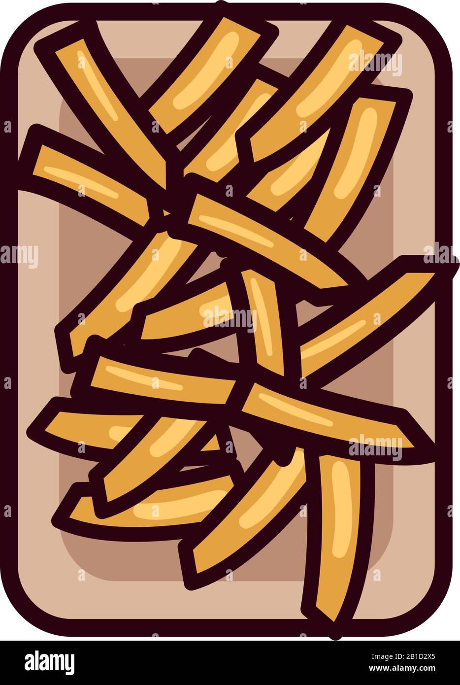 french fries line and fill style icon design, fast food eat restaurant ...