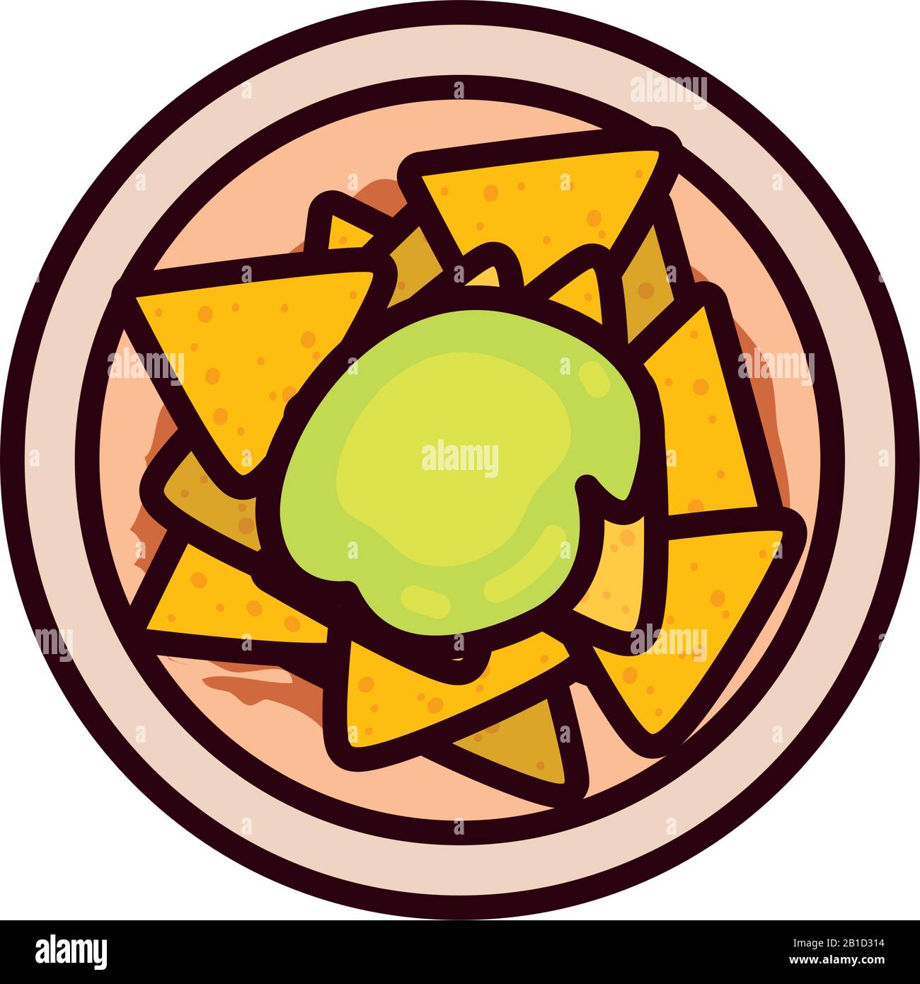 nachos line and fill style icon design, fast food eat restaurant menu ...