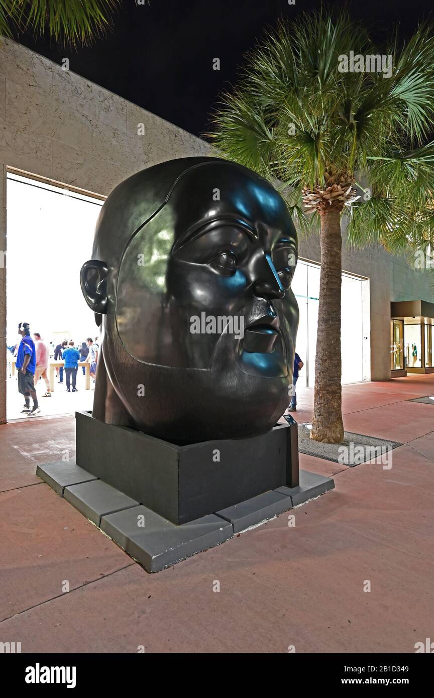 Miami Beach, Florida - February 20, 2020 -Fernando Botero sculpture on ...