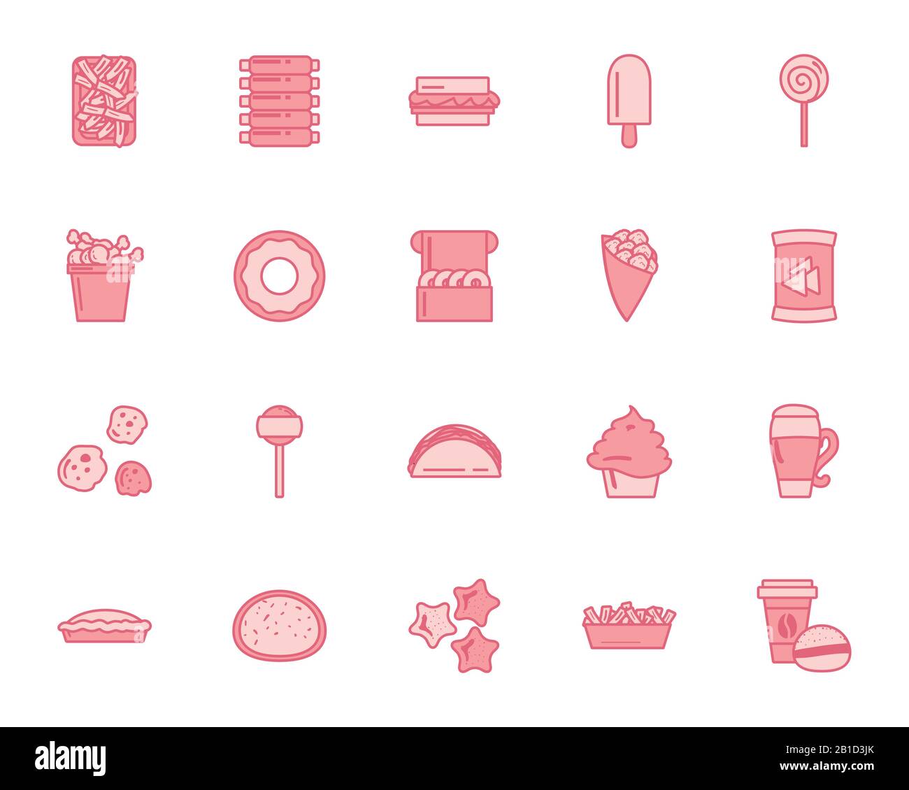 line style icon set design, fast food eat restaurant menu dinner lunch ...