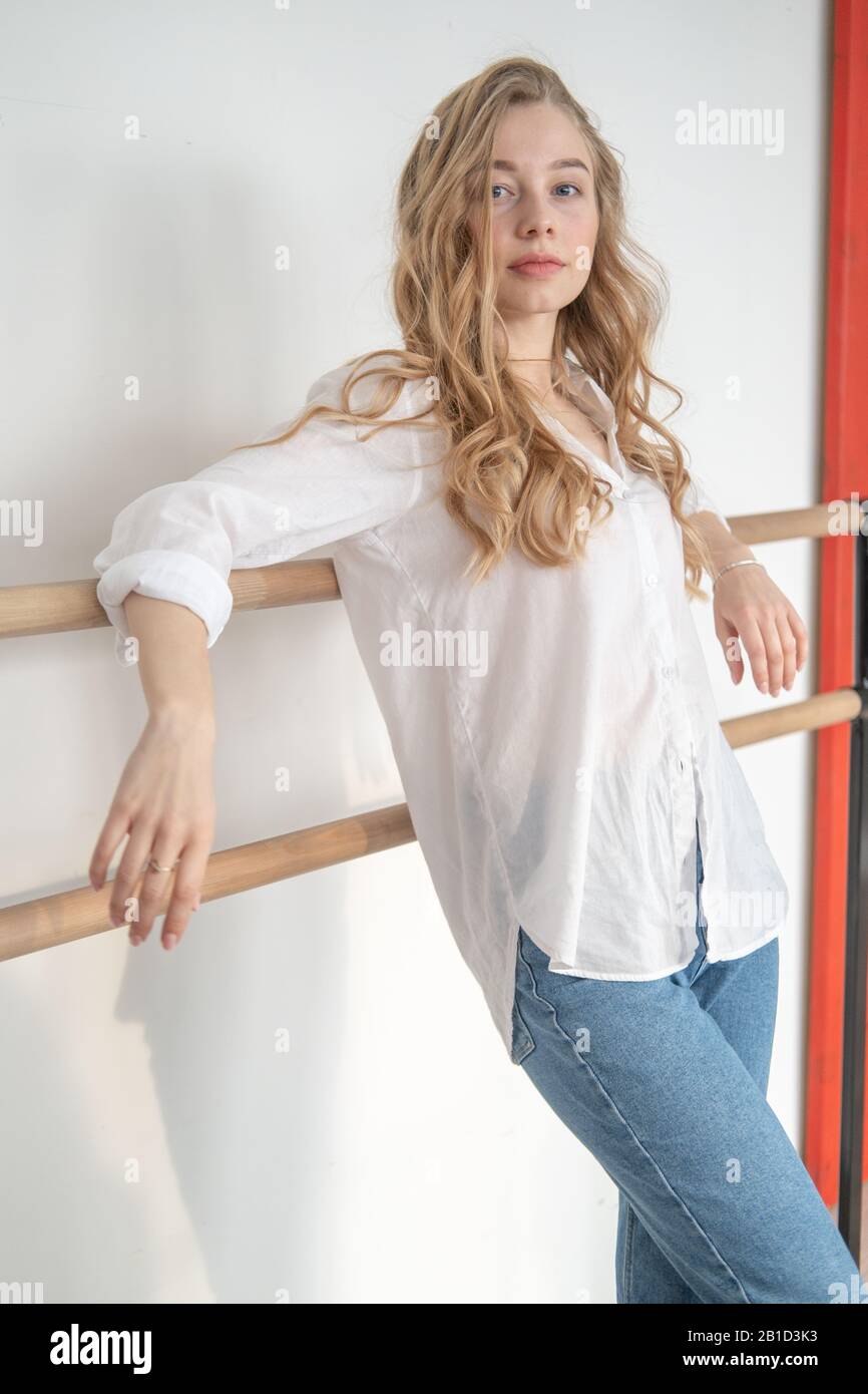 Tall slim young blond woman hi-res stock photography and images - Alamy
