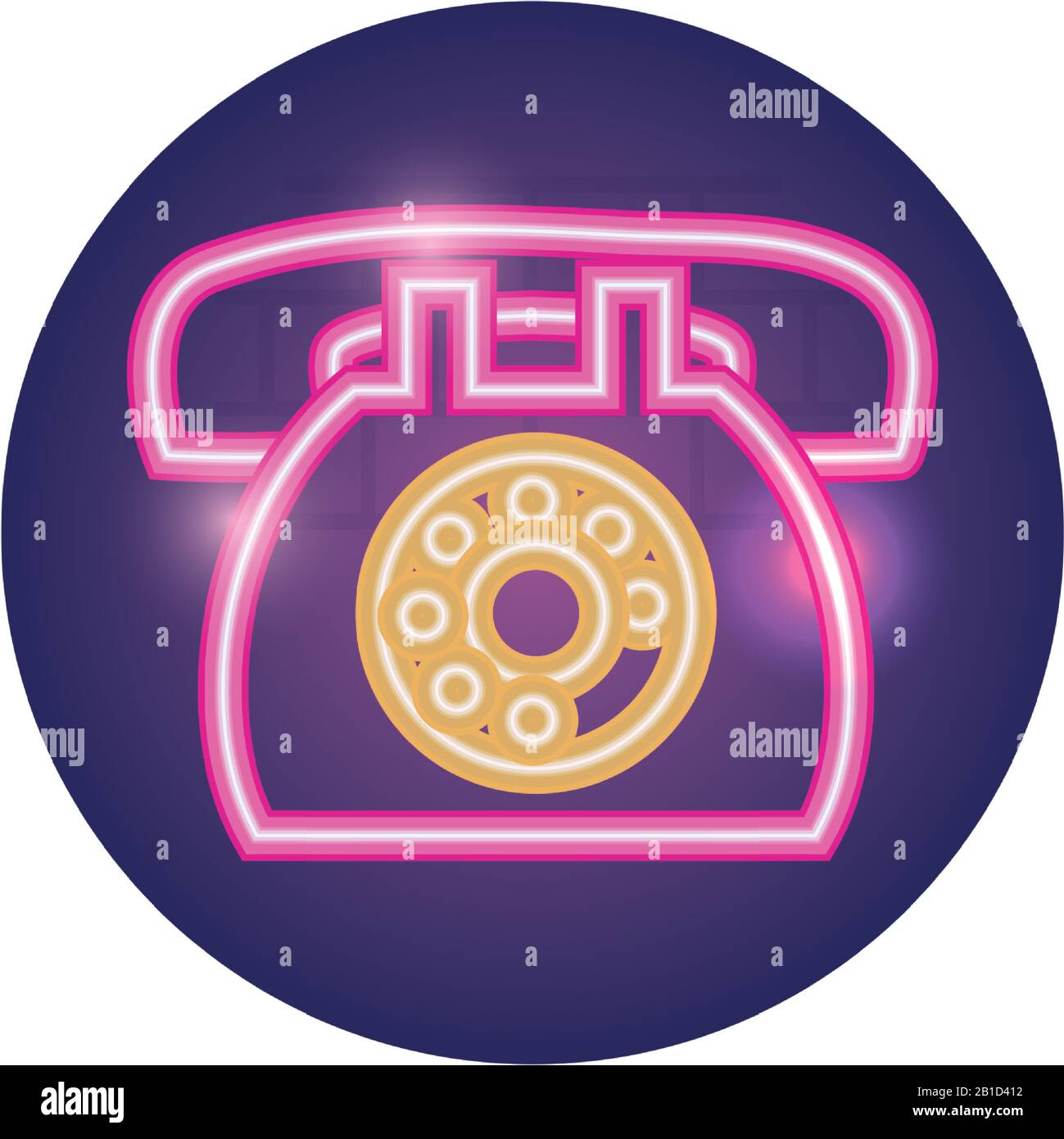 Phone neon style icon design, Call telephone communication hotel office ...
