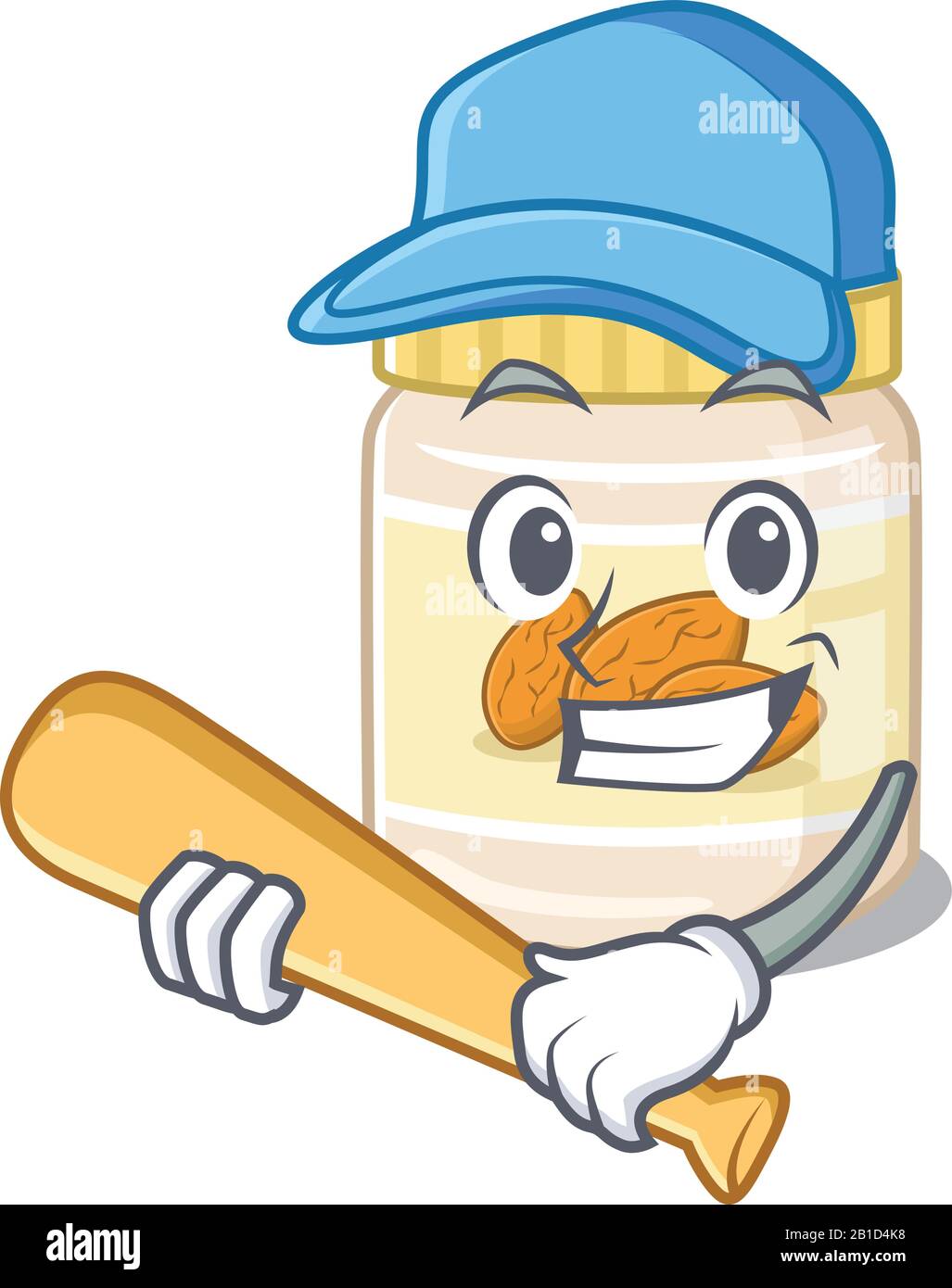Smiley Funny almond butter a mascot design with baseball Stock Vector ...