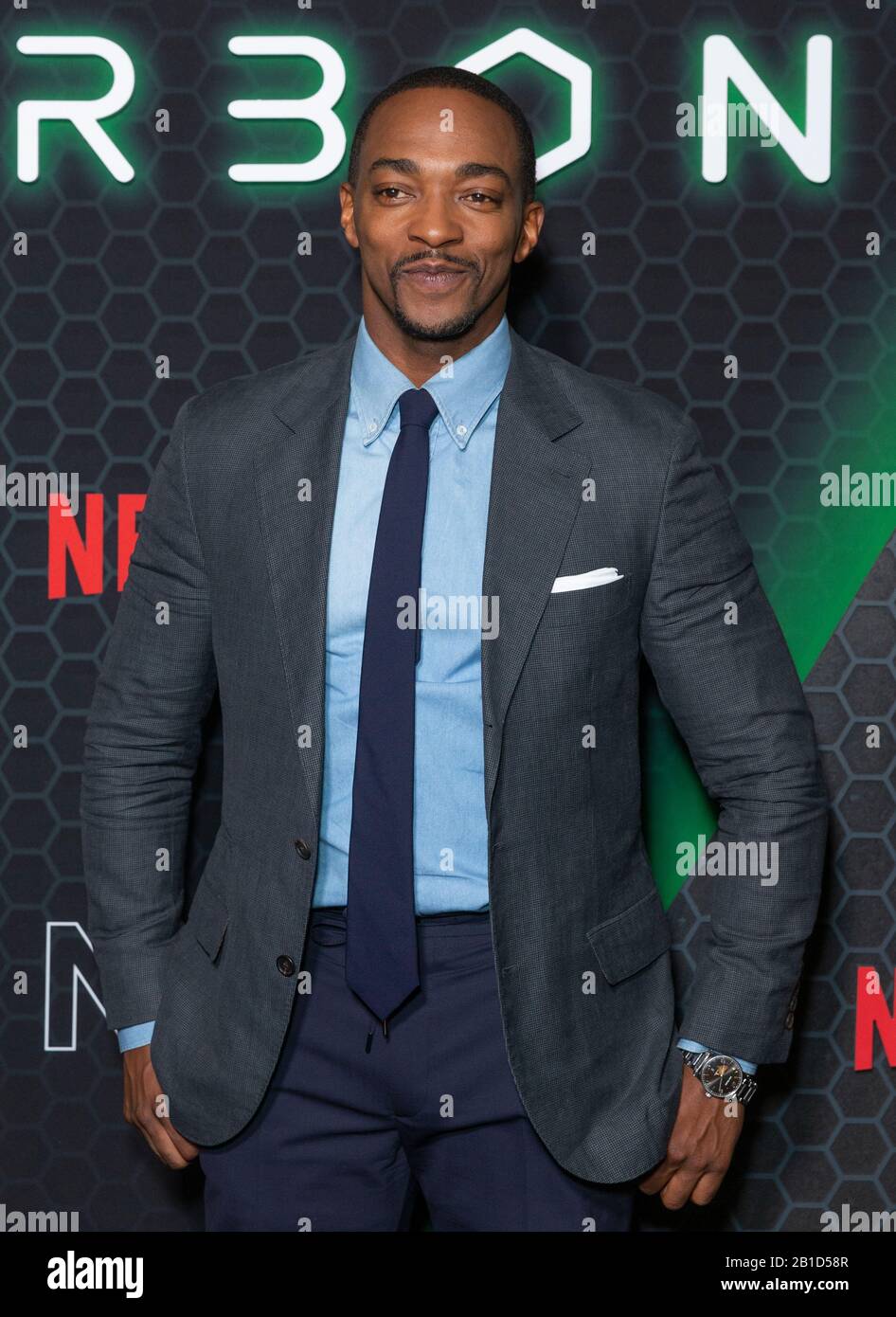 New York, NY - February 24, 2020: Anthony Mackie attends Netflix sci-fi ...