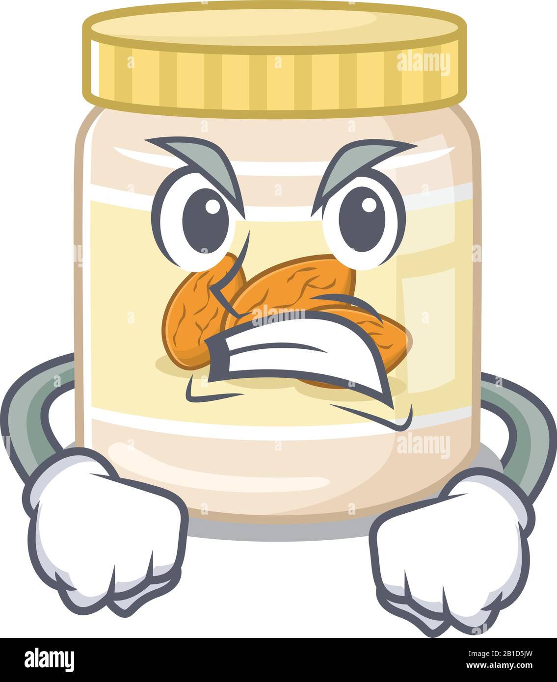 Almond butter cartoon character style having angry face Stock Vector ...