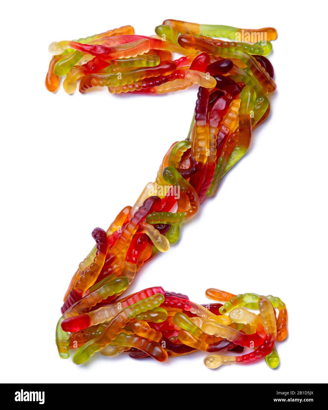 Letter Z of the English alphabet from multi-colored chewing marmalade ...