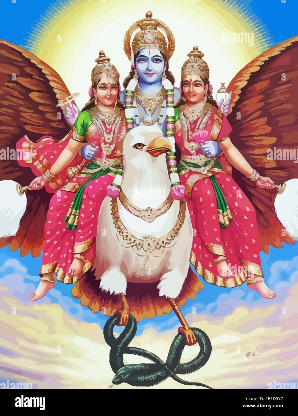 hinduism lord Saraswati spiritual swan holy power illustration Stock ...