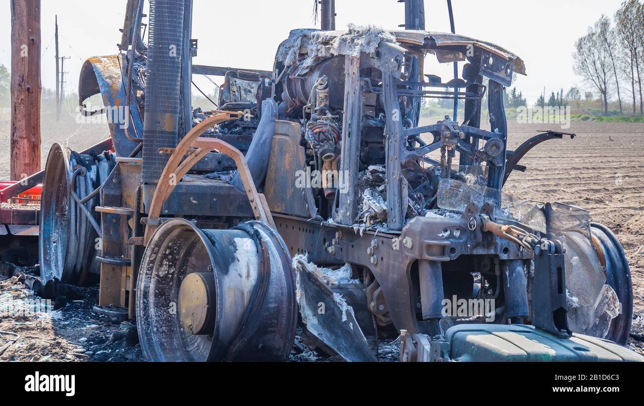 Burned Tractor High Resolution Stock Photography and Images - Alamy