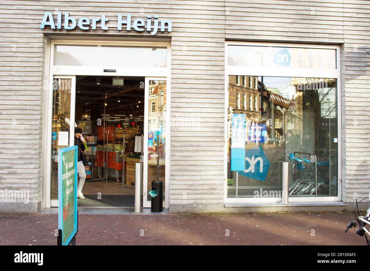 Arnhem, Netherlands - January 21, 2020: Entrance of a Albert Heijn ...