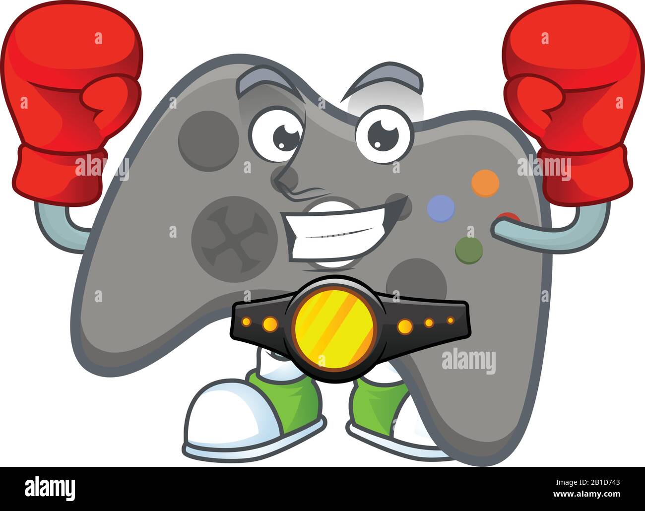A sporty Boxing black joystick cartoon character design style Stock ...
