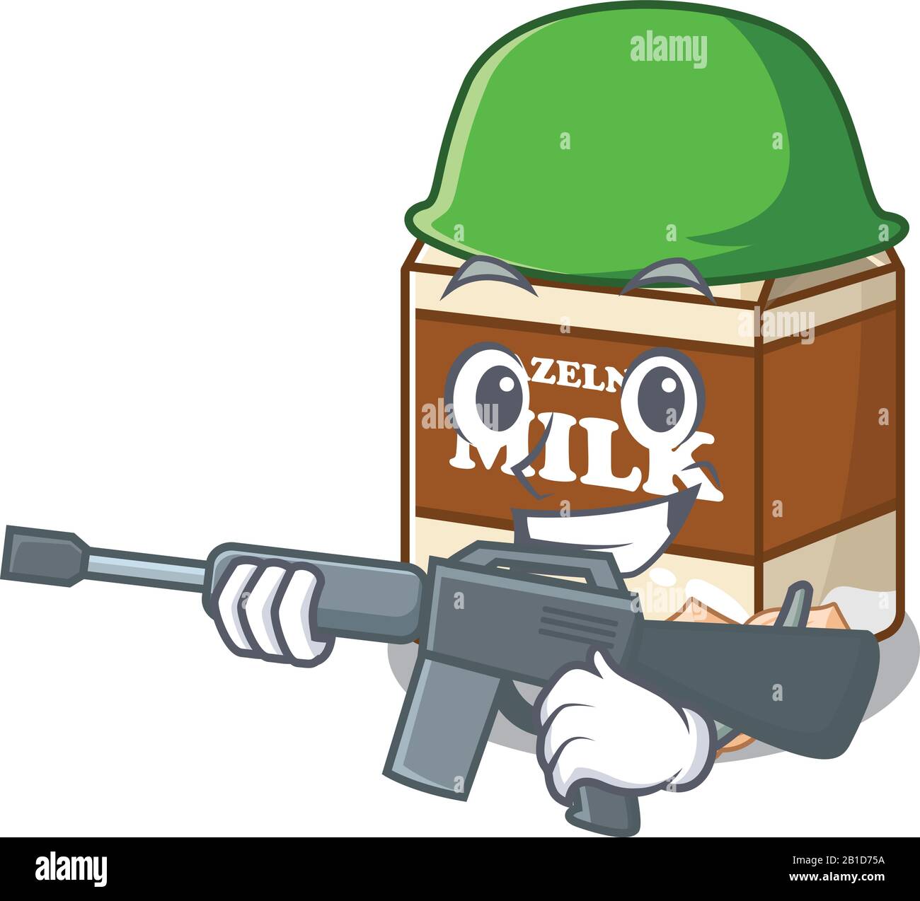 A cute picture of hazelnut milk Army with machine gun Stock Vector ...