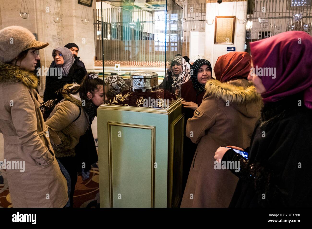 Pilgrims worship at Mevlana Museum in Konya, the mausoleum of Jalal ad ...