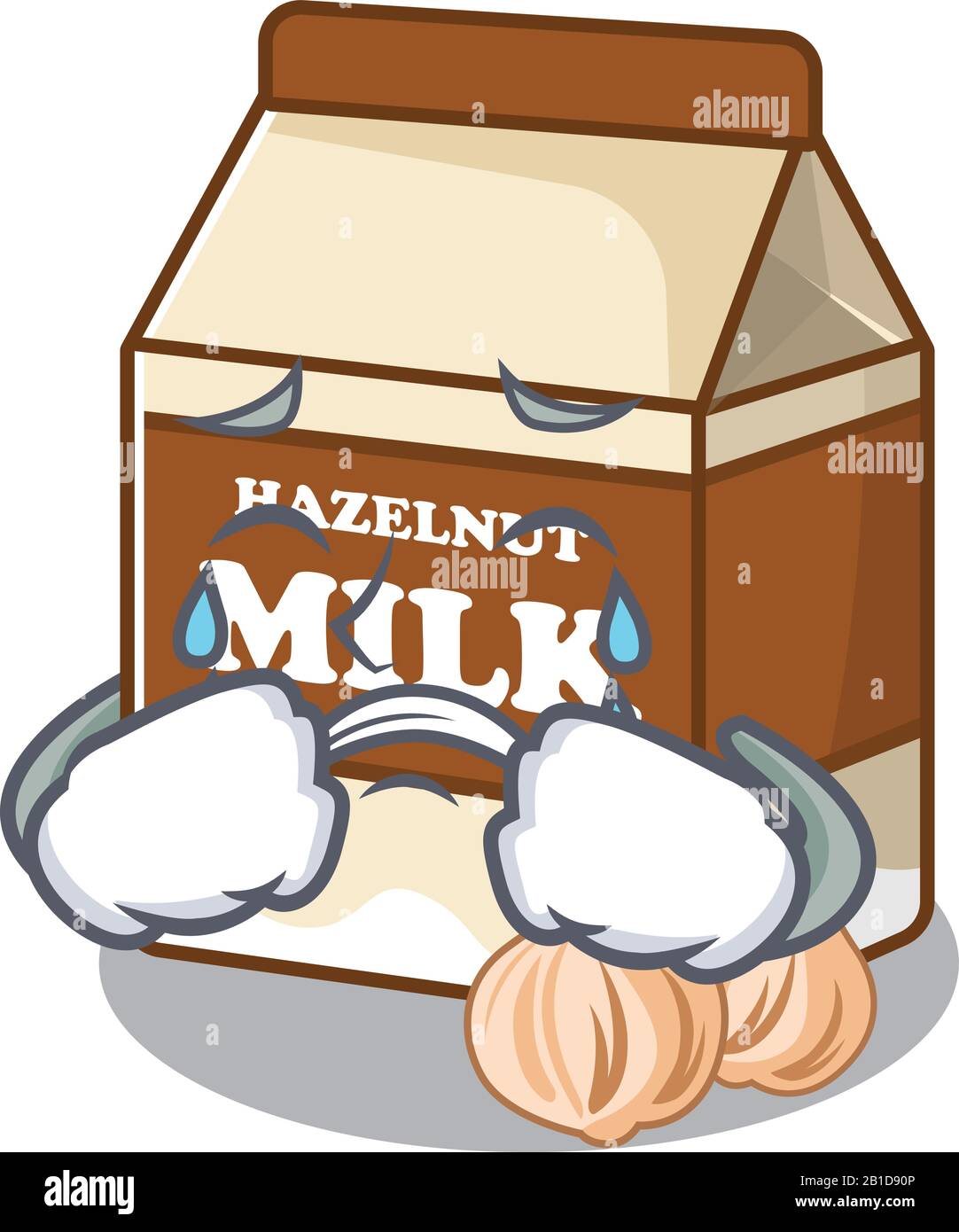 Hazelnut milk cartoon character concept with a sad face Stock Vector ...