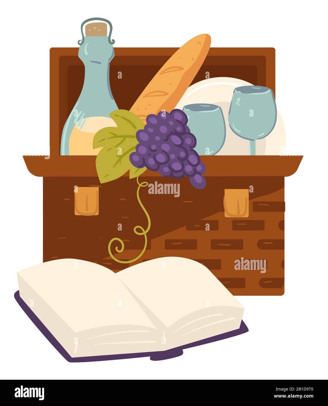 Basket grape wine Stock Vector Images - Alamy