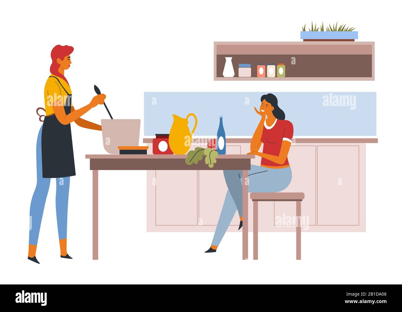 Kitchen women Stock Vector Images - Alamy