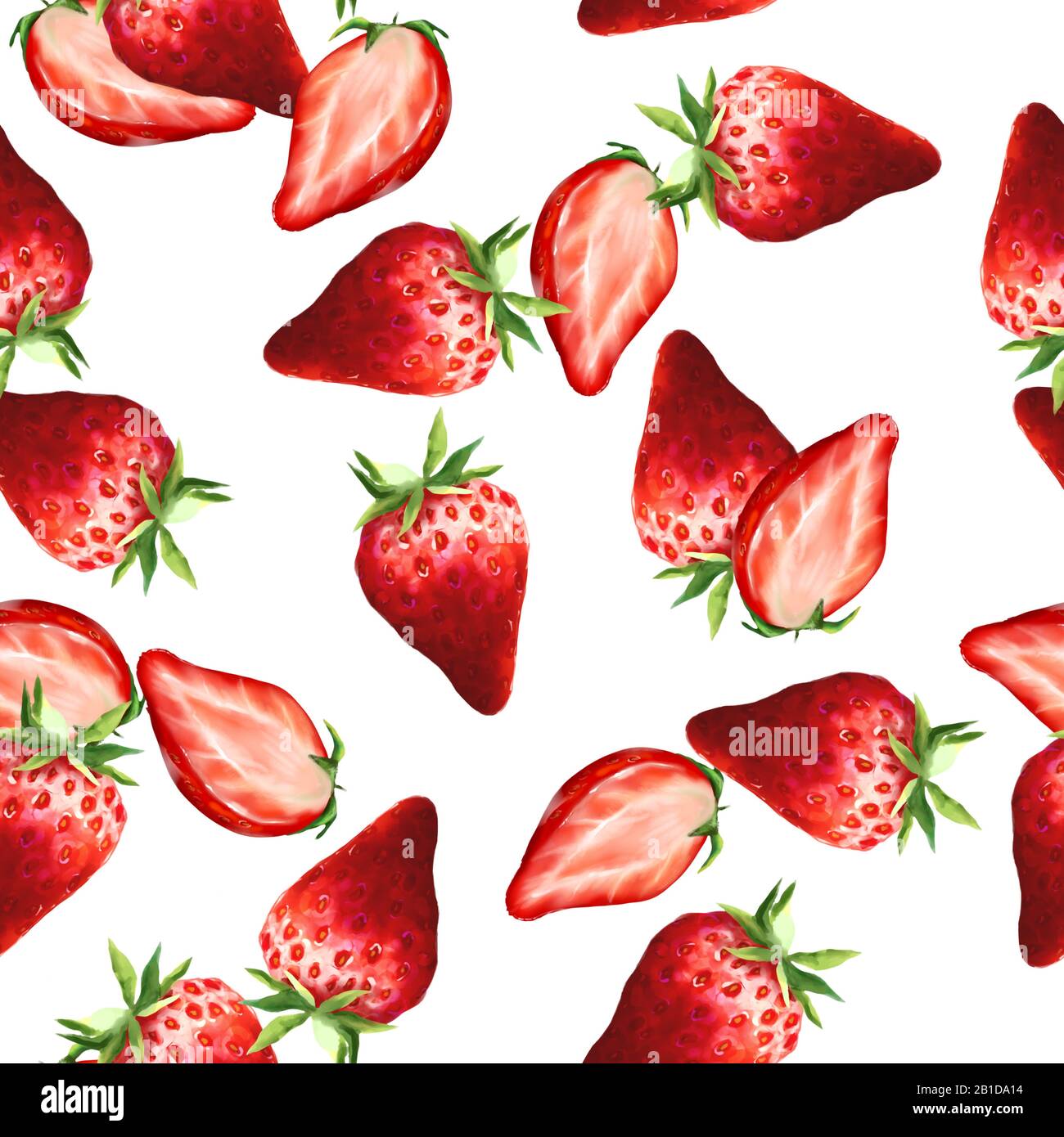 Strawberry seamless pattern Stock Photo - Alamy