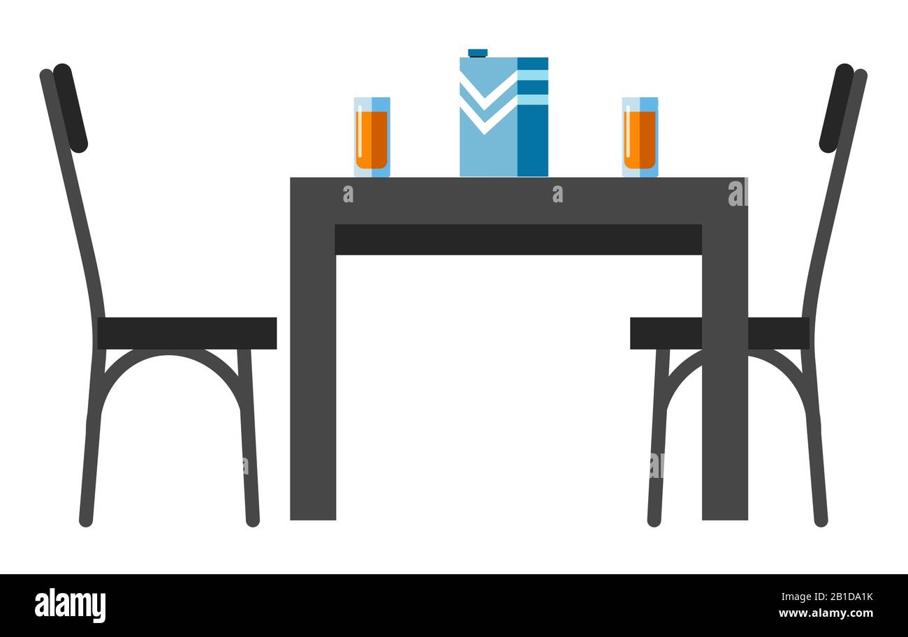 Black dining table chairs Stock Vector Images - Alamy