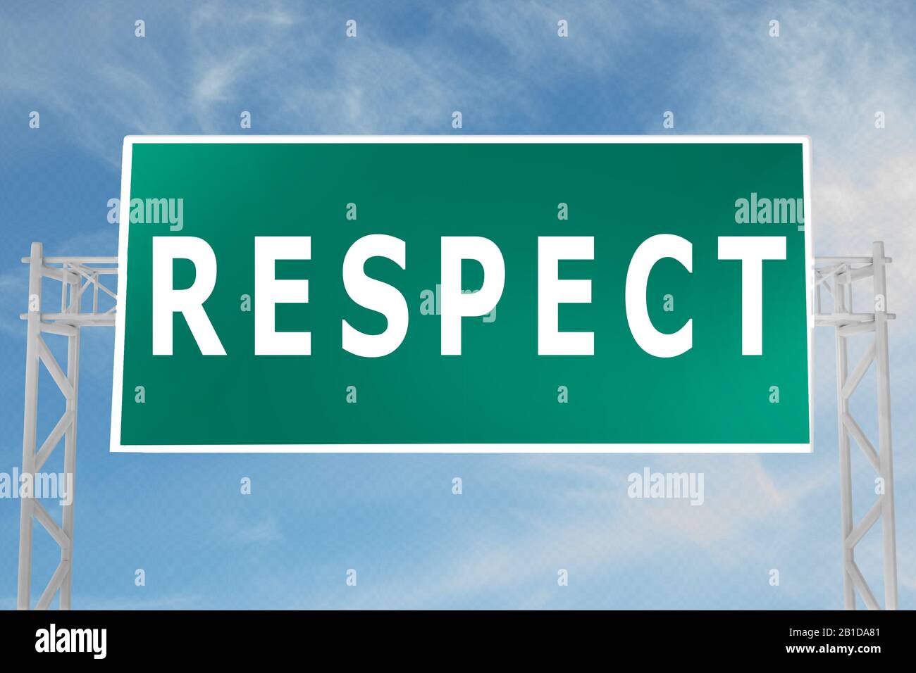 3D illustration of RESPECT script on road sign Stock Photo - Alamy