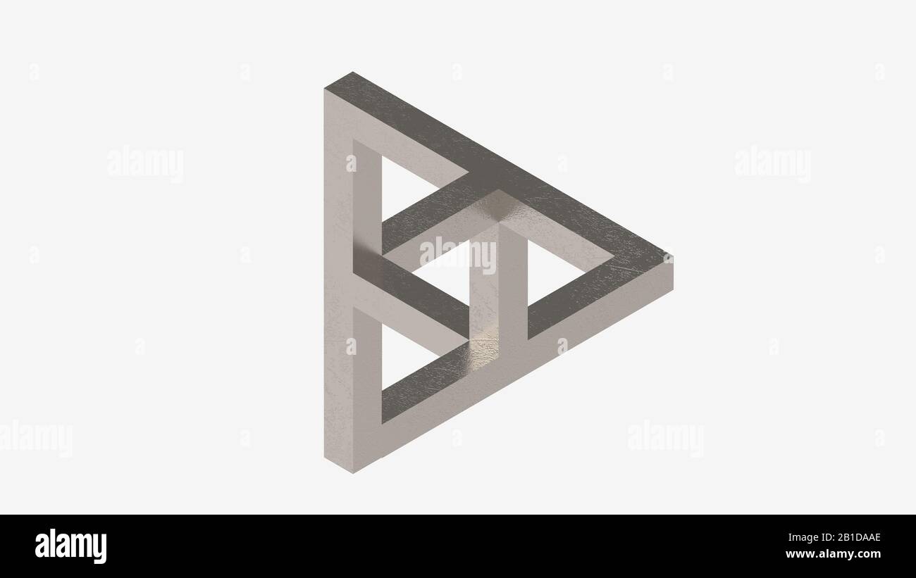 3d rendering of a computer generated optical illusion isolated Stock ...