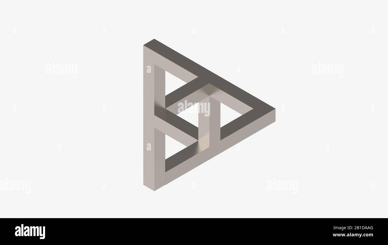 3d rendering of a computer generated optical illusion isolated Stock ...