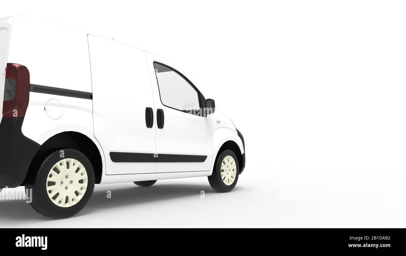 3D rendering of a computer generated model of a mini van isolated Stock ...
