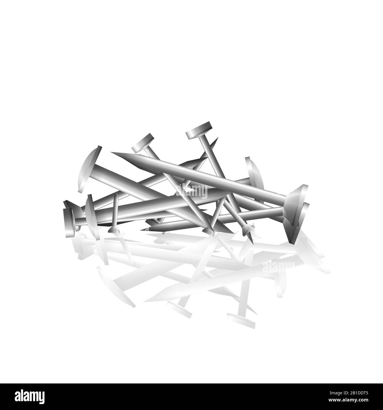 Nails of stainless steel heap. The group fastener symbol vector ...