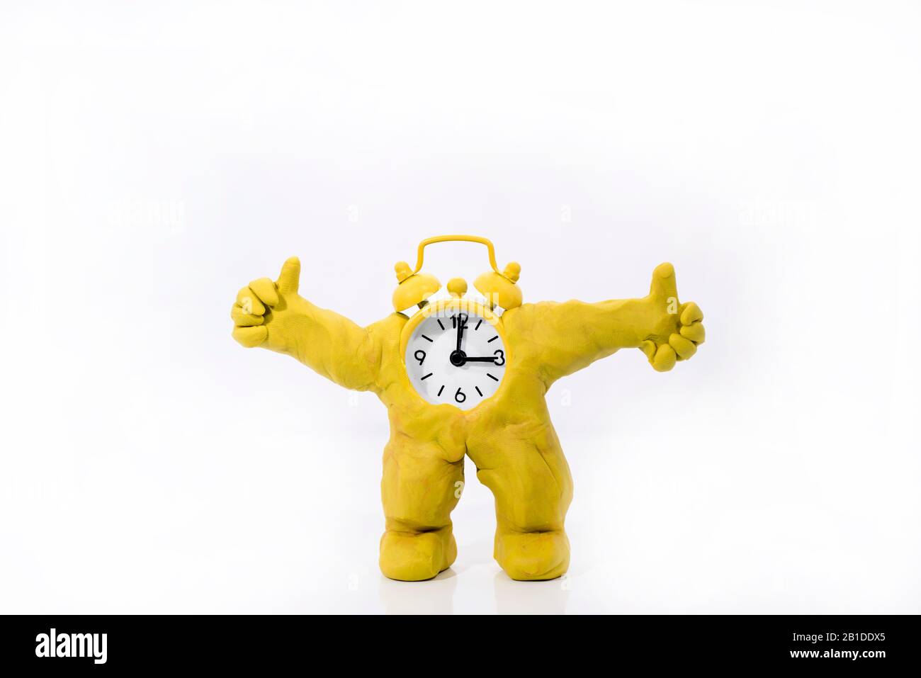 Funny ClockMan made from Play Clay. Isolated on white background Stock ...