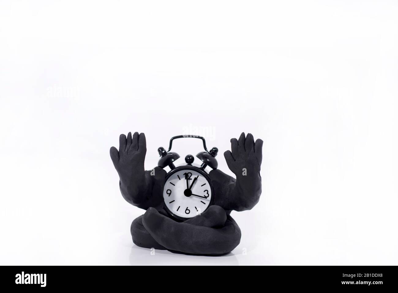 Funny ClockMan made from Play Clay. Isolated on white background Stock ...