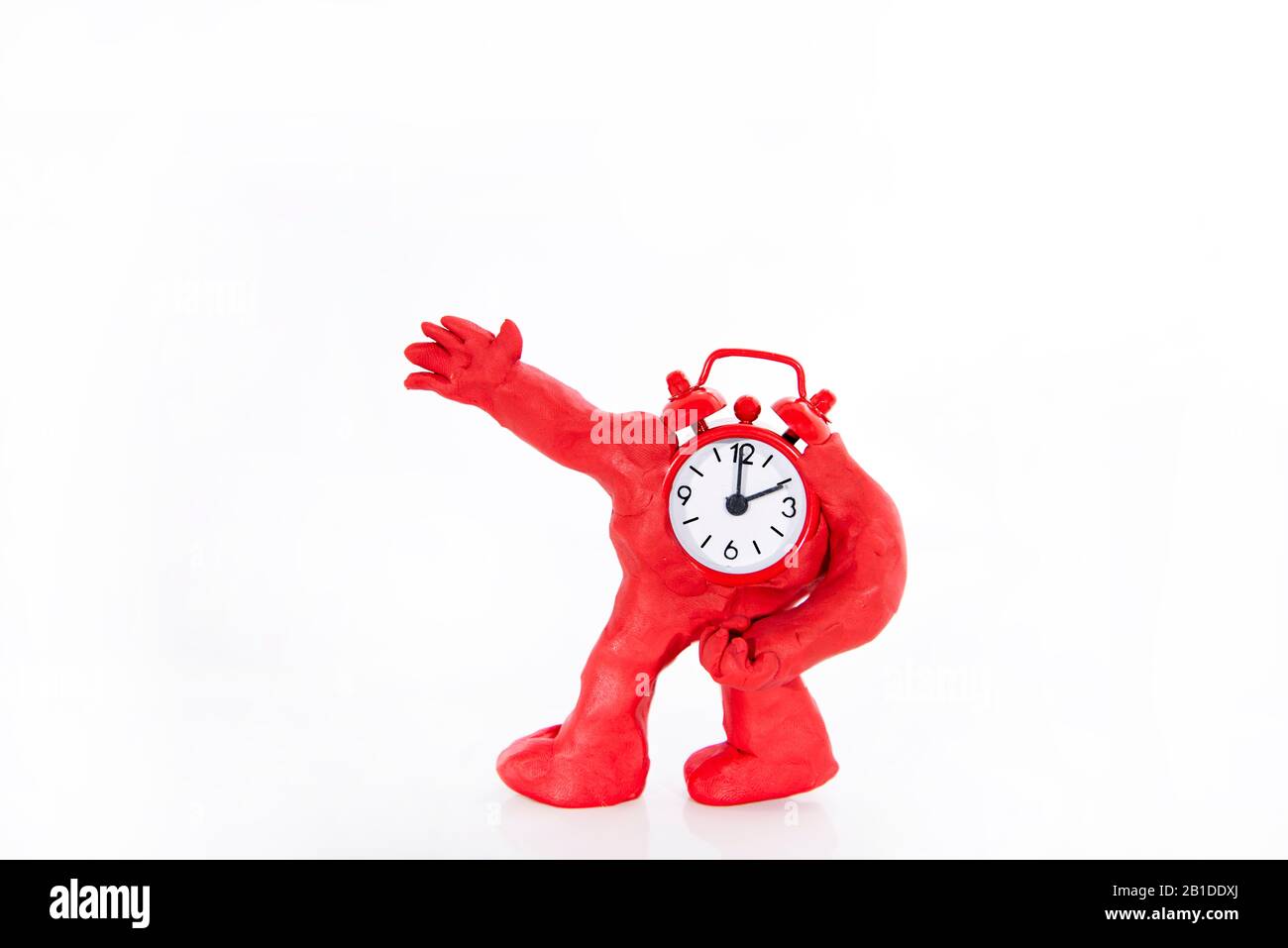 Funny ClockMan made from Play Clay. Isolated on white background Stock ...