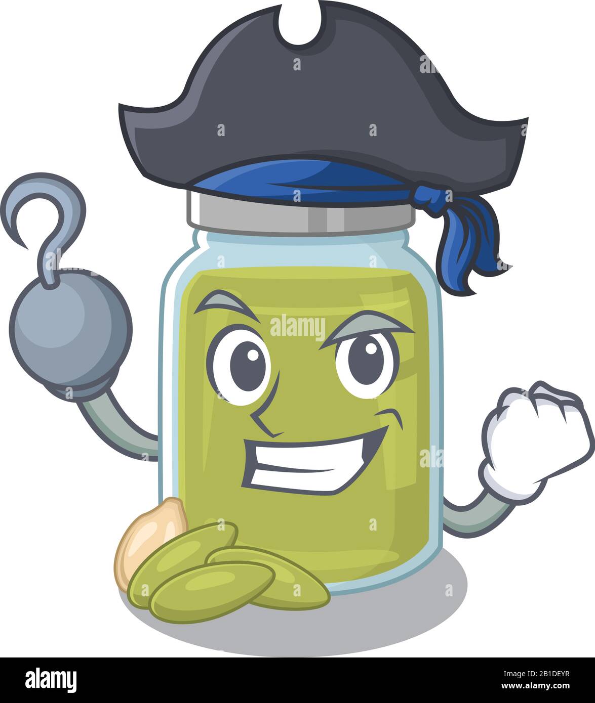 Cute pumpkin seed butter mascot design with a hat Stock Vector Image ...