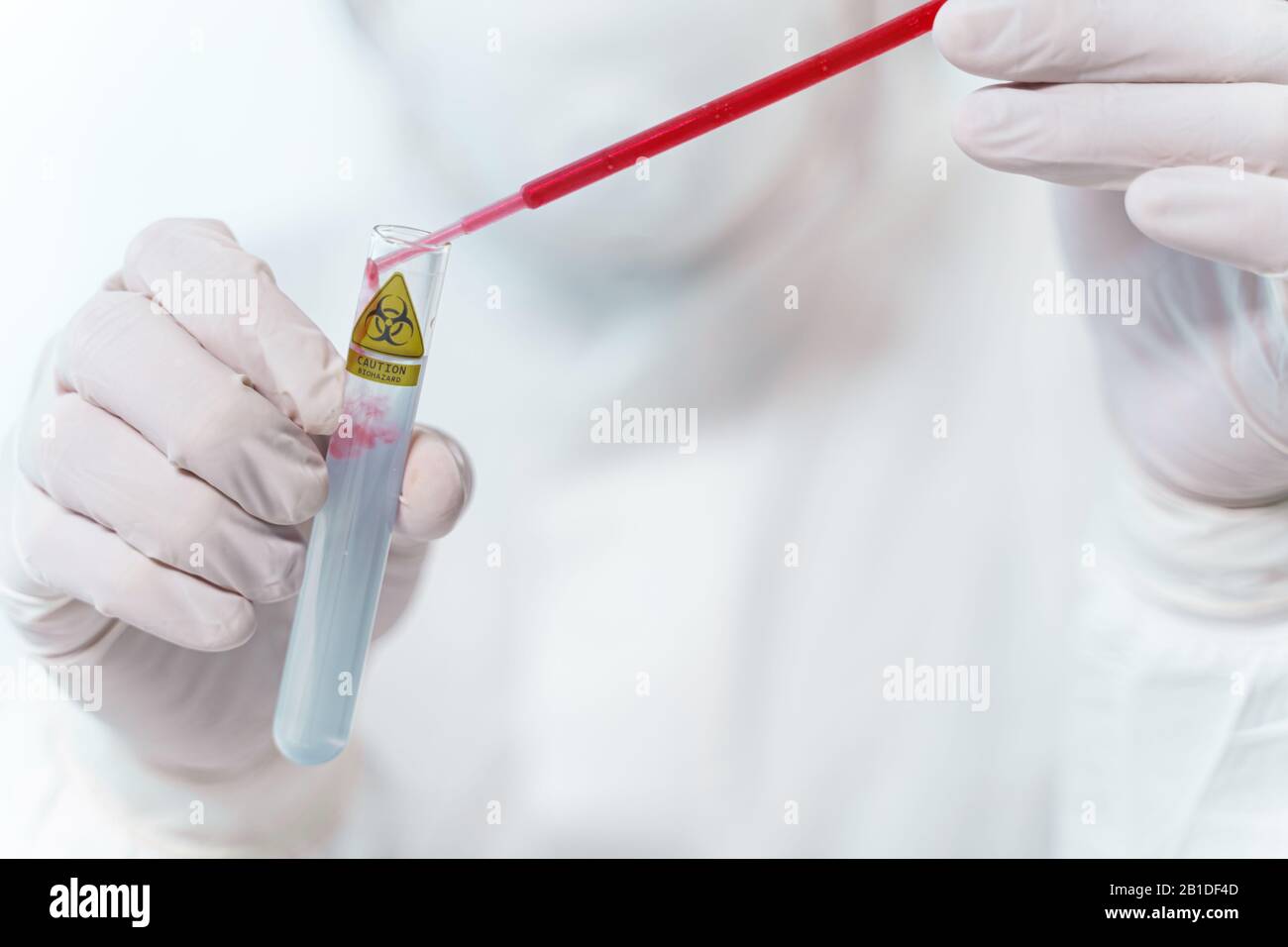 Professional medical worker using pipette during research Stock Photo ...