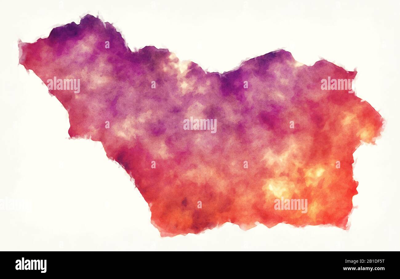 Colonia department watercolor map of Uruguay Stock Photo - Alamy