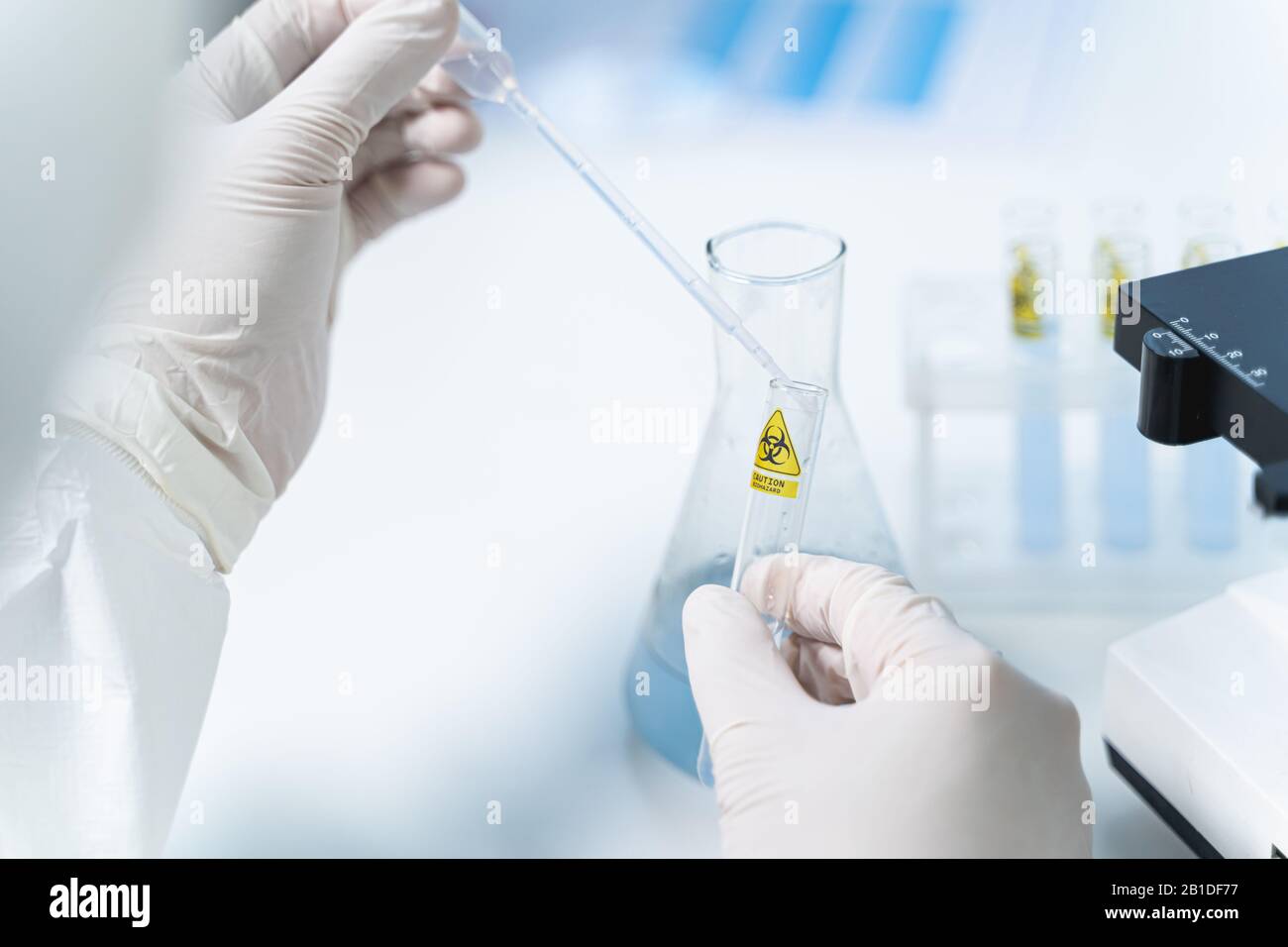 Close up of pipette that dropping liquid Stock Photo - Alamy