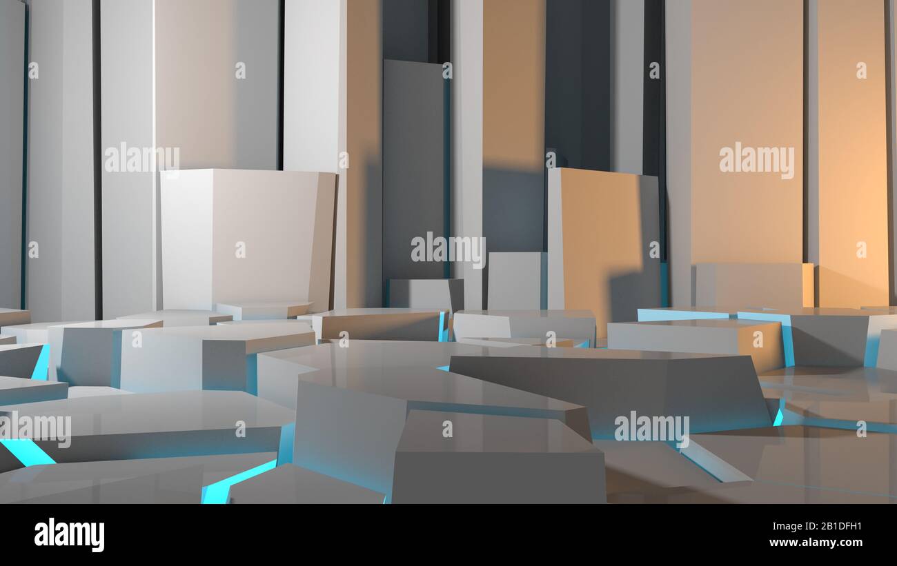 Abstract concrete interior or exterior with chaotic polygonal relief ... Abstract concrete interior or exterior with chaotic polygonal relief ...