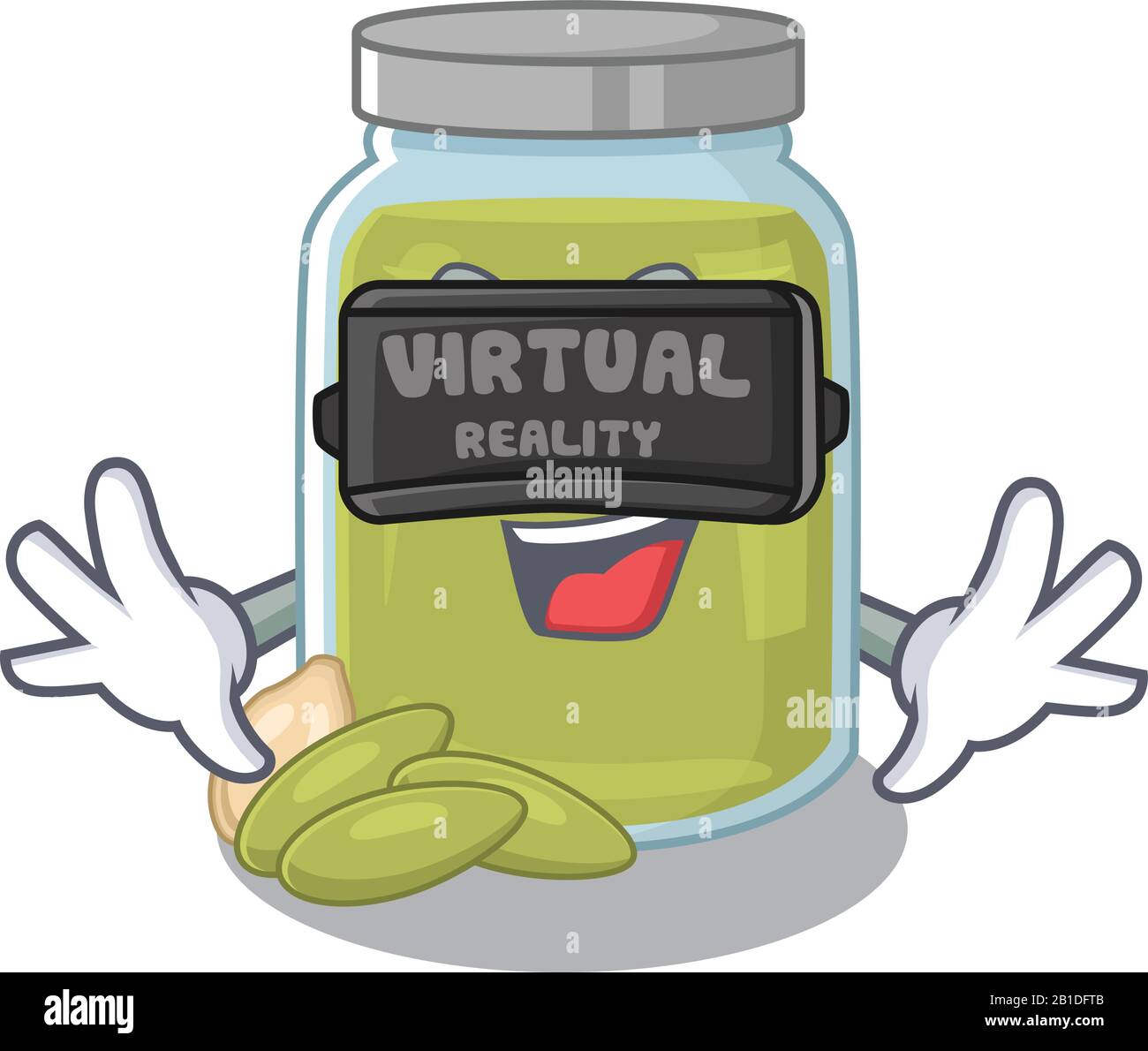 A Picture of pumpkin seed butter character wearing Virtual reality ...