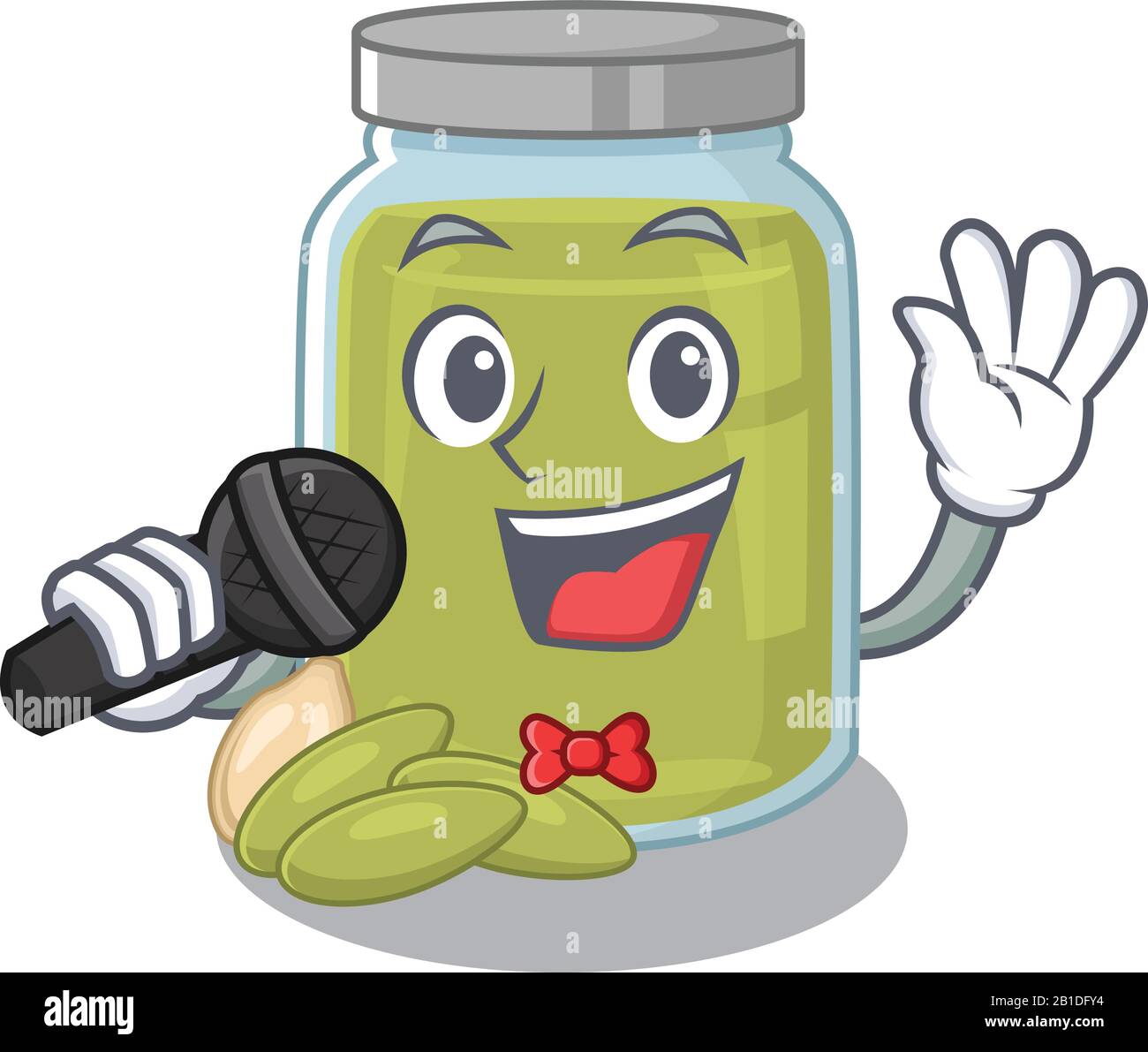 Happy pumpkin seed butter singing on a microphone Stock Vector Image ...