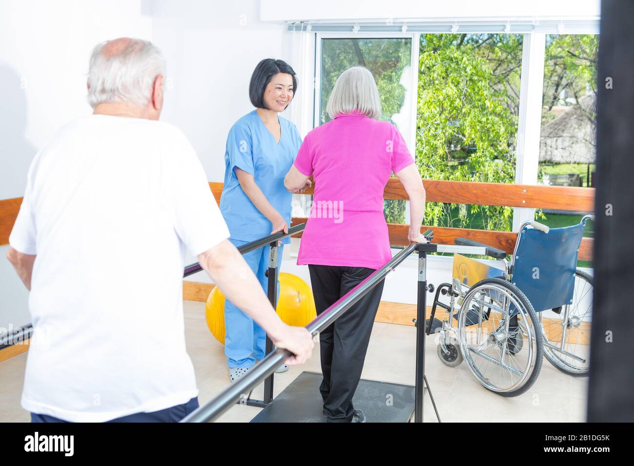 Rehab exercises for elderly people Stock Photo - Alamy