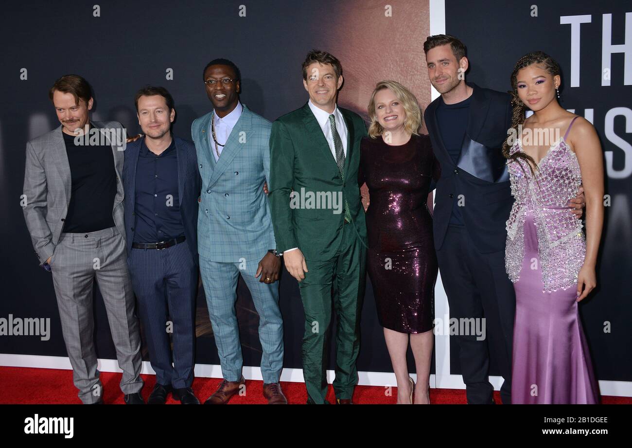 Los Angeles, USA. 25th Feb, 2020. Michael Dorman, Leigh Whannell, Aldis ...