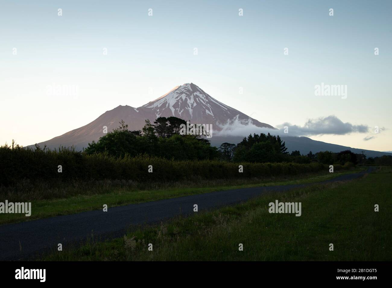 Mount Taranaki at sunset Stock Photo - Alamy