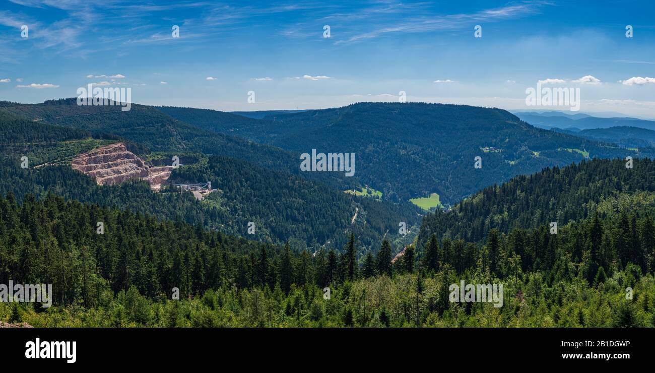 View over the landscape of the northern Black Forest near Seebach and ...