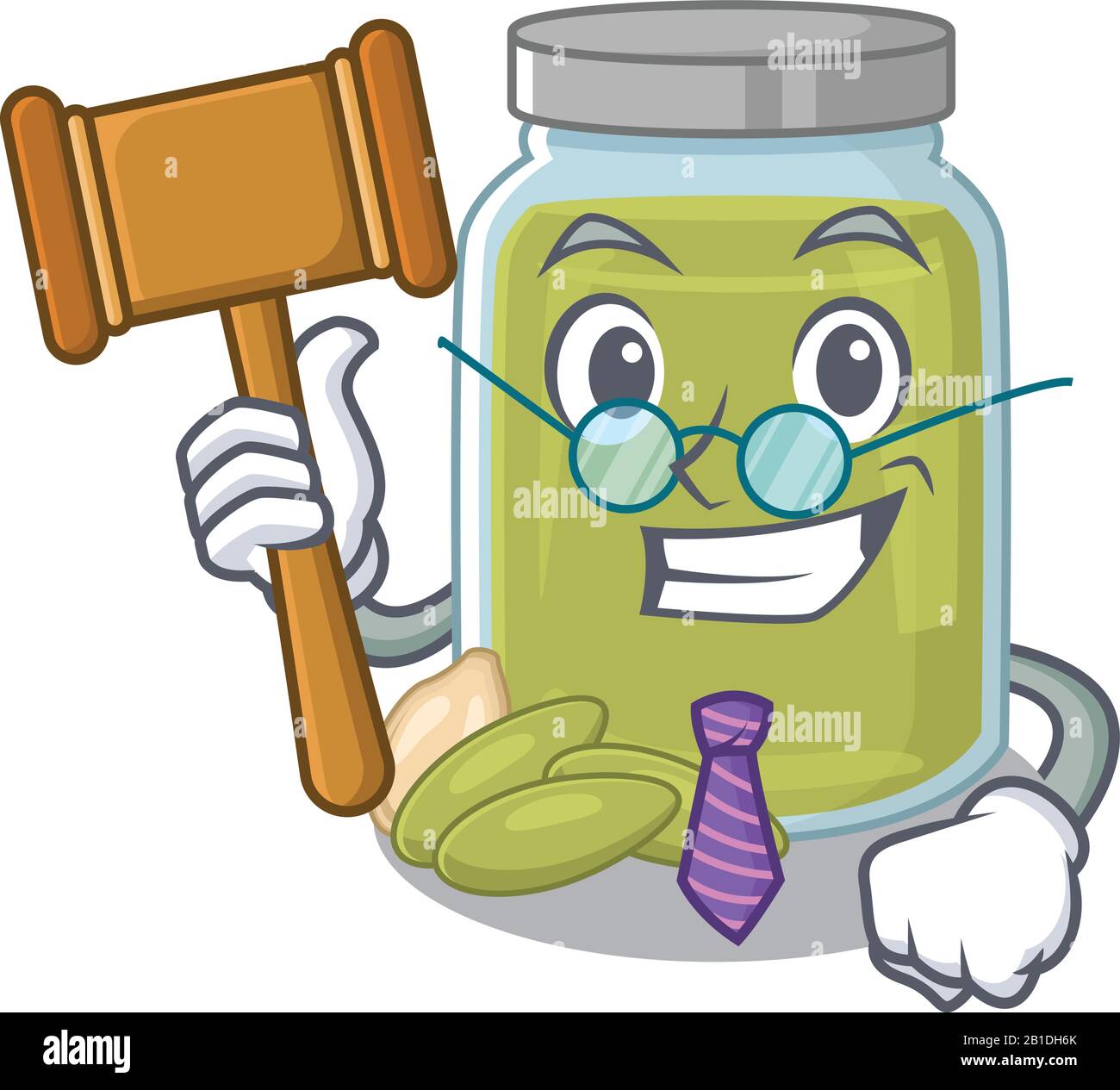 Smart Judge pumpkin seed butter in mascot cartoon character style Stock ...