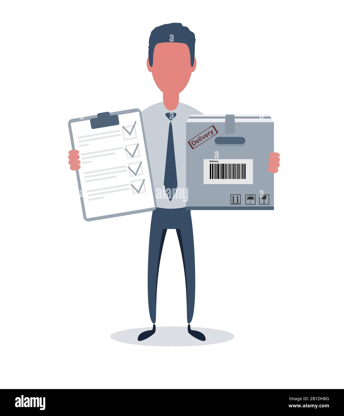 Businessman or clerk. Male character in trendy simple style with ...