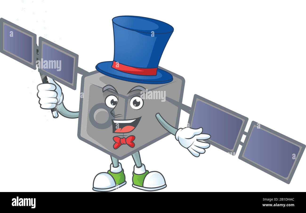 A character of satellite network performance as a Magician Stock Vector ...
