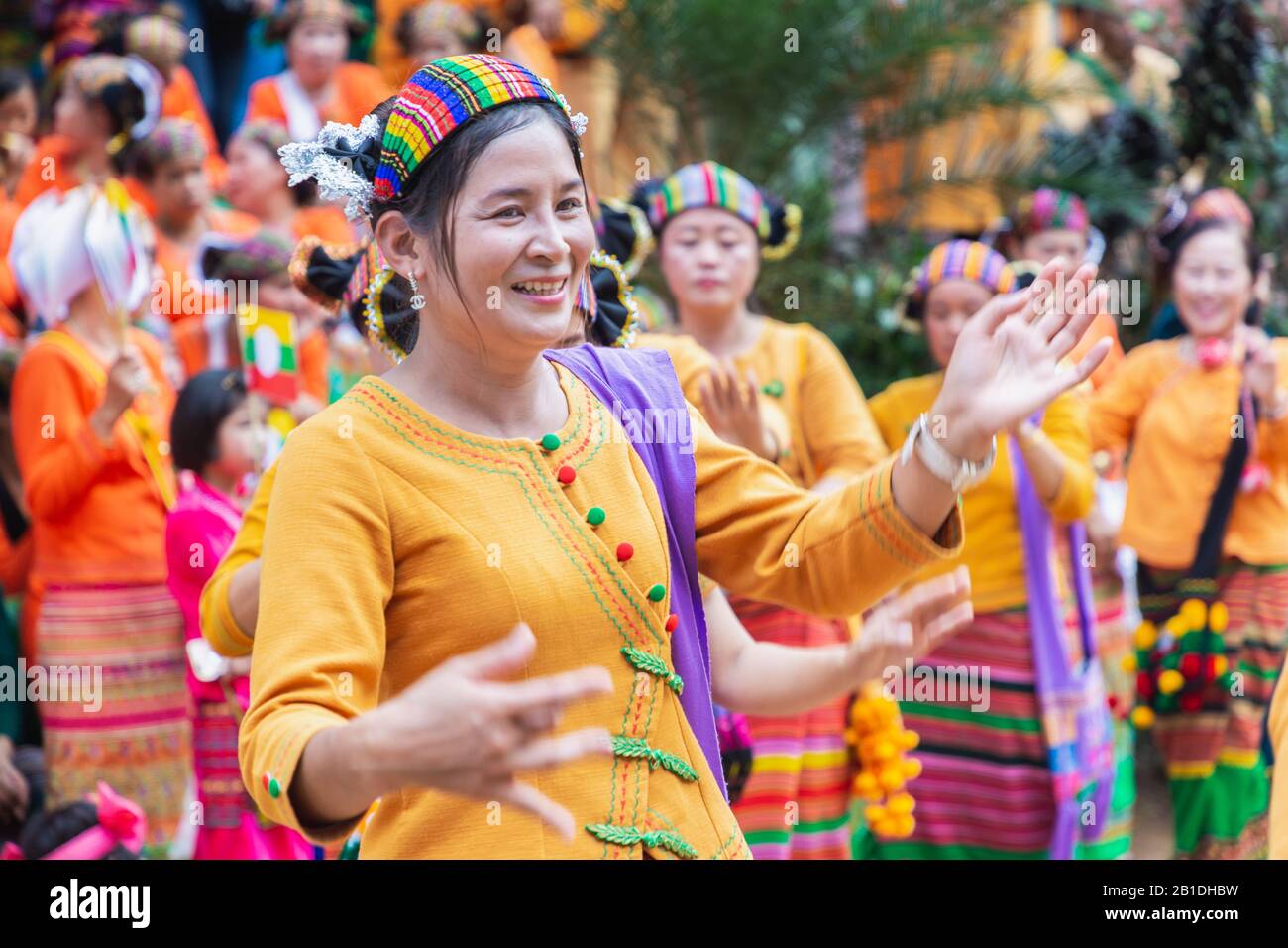 Group of Shan or Tai Yai (ethnic group living in parts of Myanmar and ...