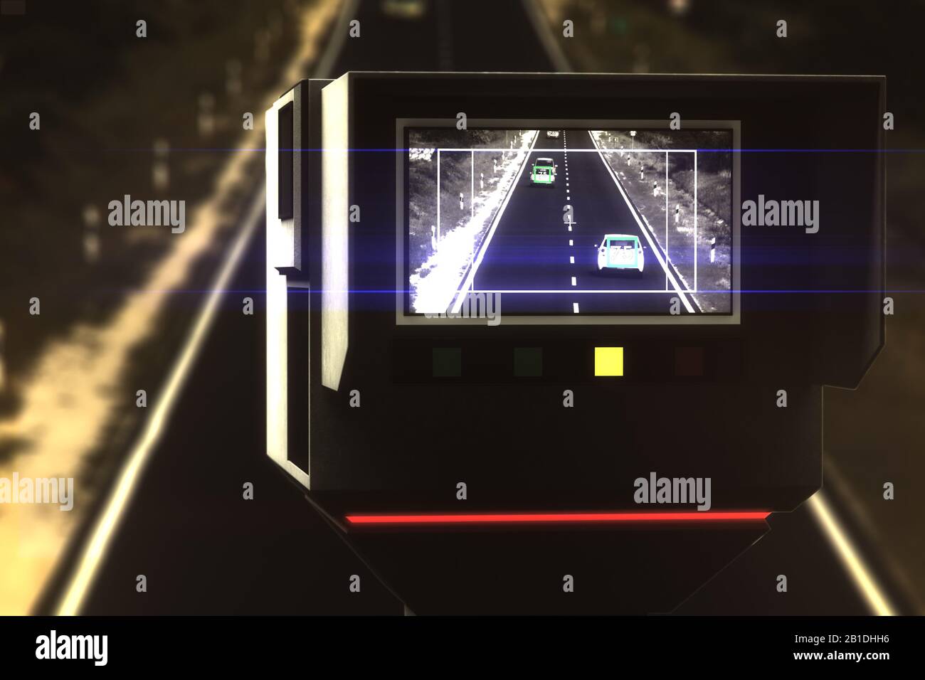 Traffic Vehicle Road Speed Control Recording Unit in Service 3D Image ...