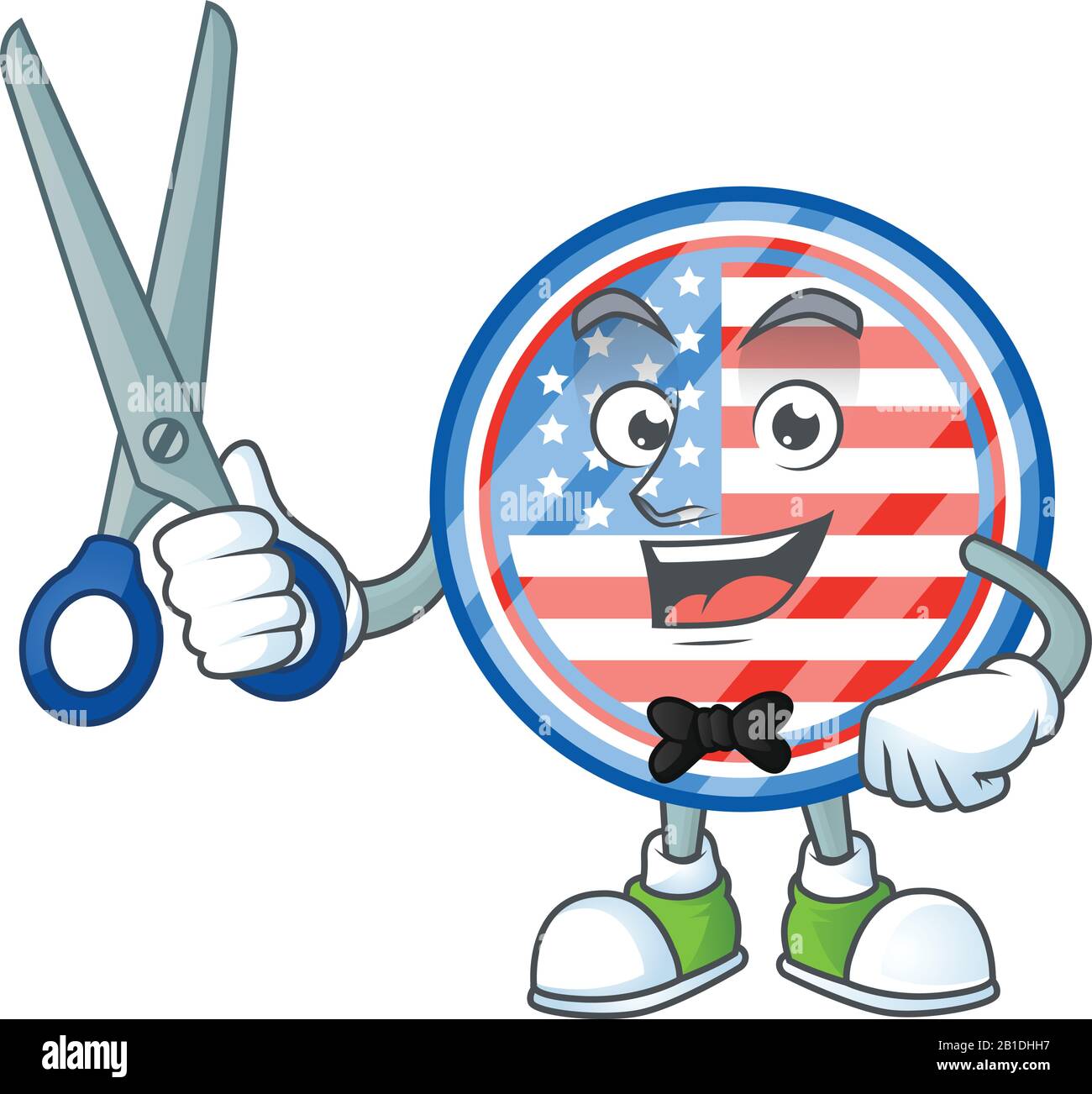 Happy smiling barber circle badges USA mascot design style Stock Vector ...