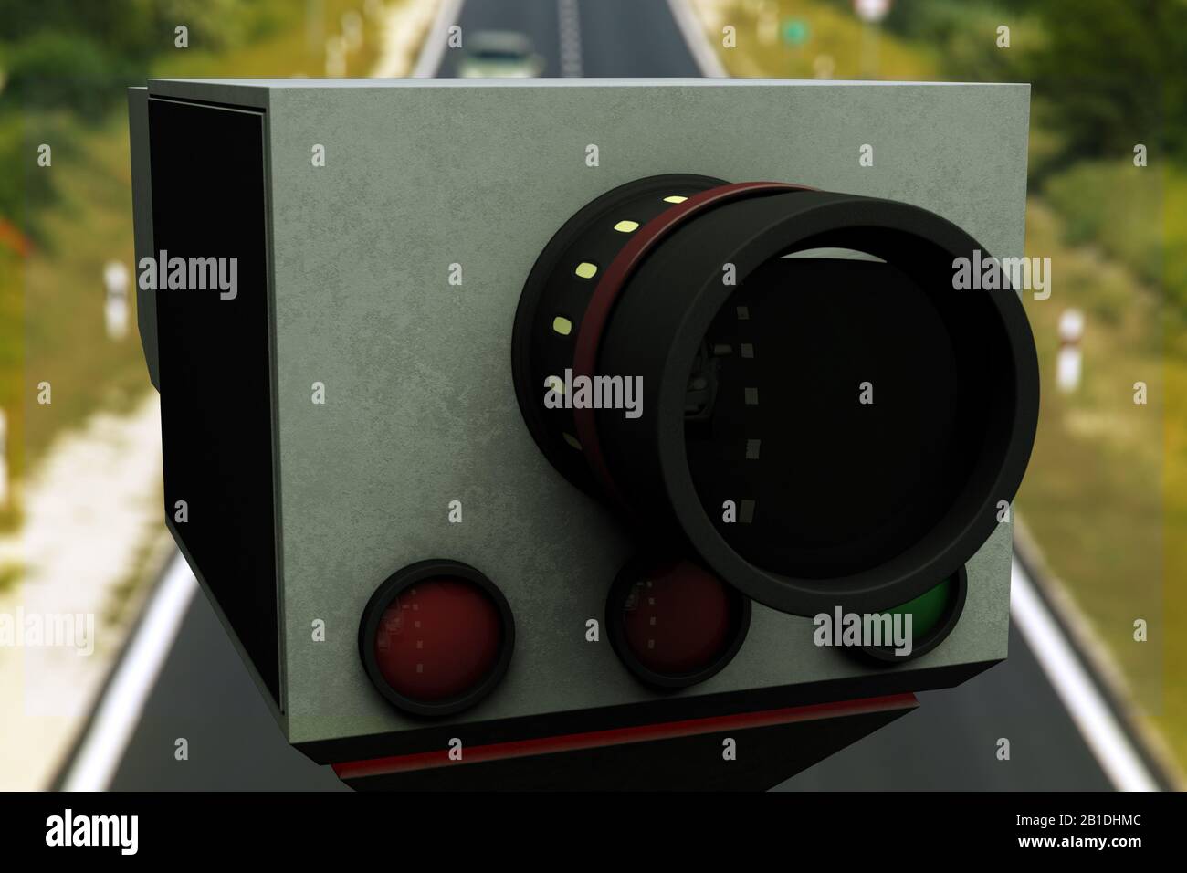 Traffic Vehicle Road Speed Control Recording Unit in Service 3D Image ...