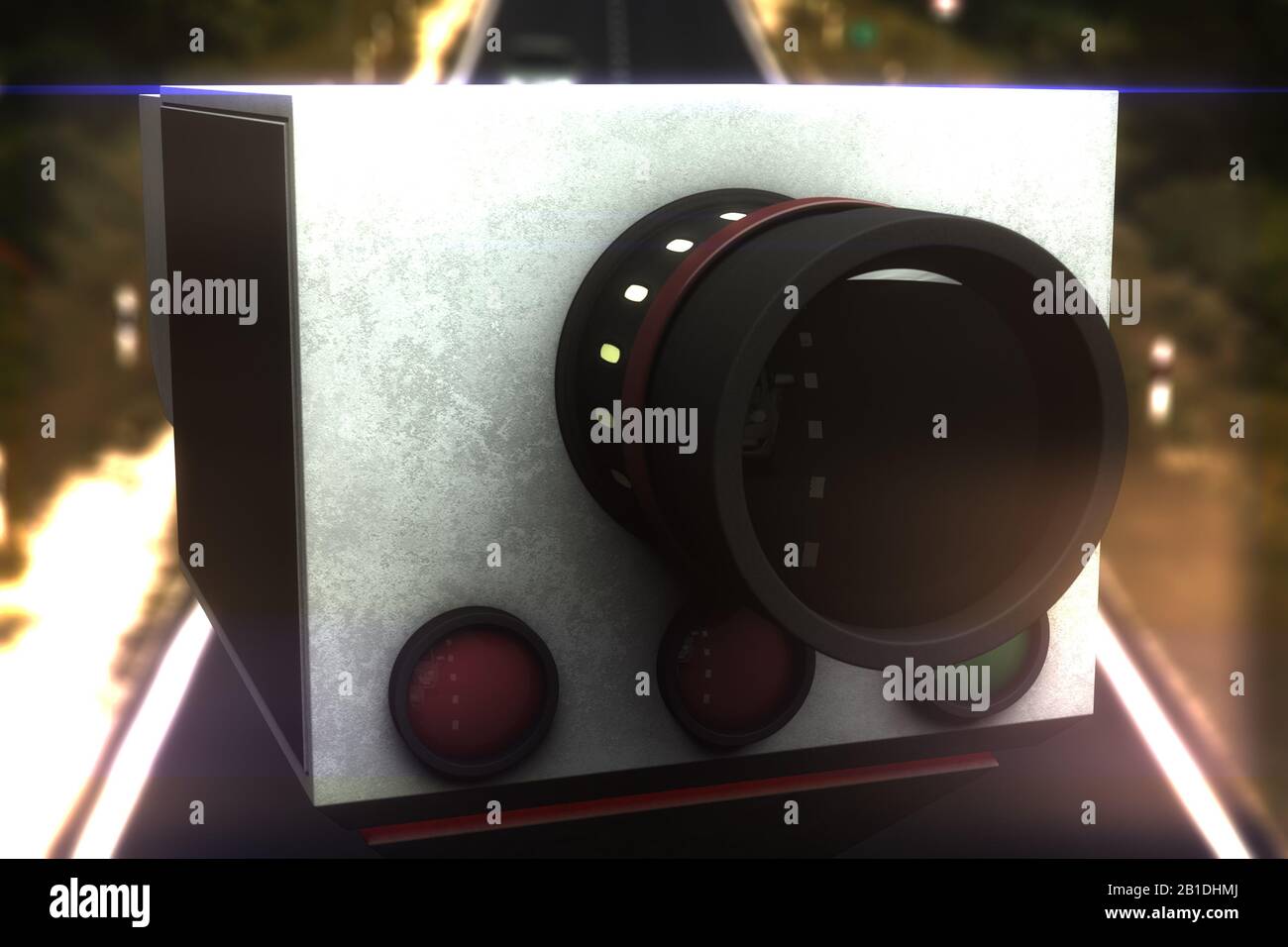 Traffic Vehicle Road Speed Control Recording Unit in Service 3D Image ...