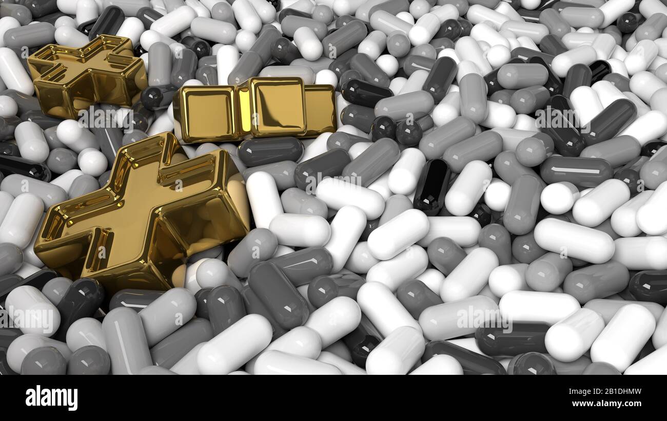 Heap of medicine tablets. Background made from pills or capsules in ...