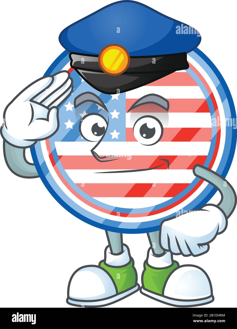A character design of circle badges USA working as a Police officer ...